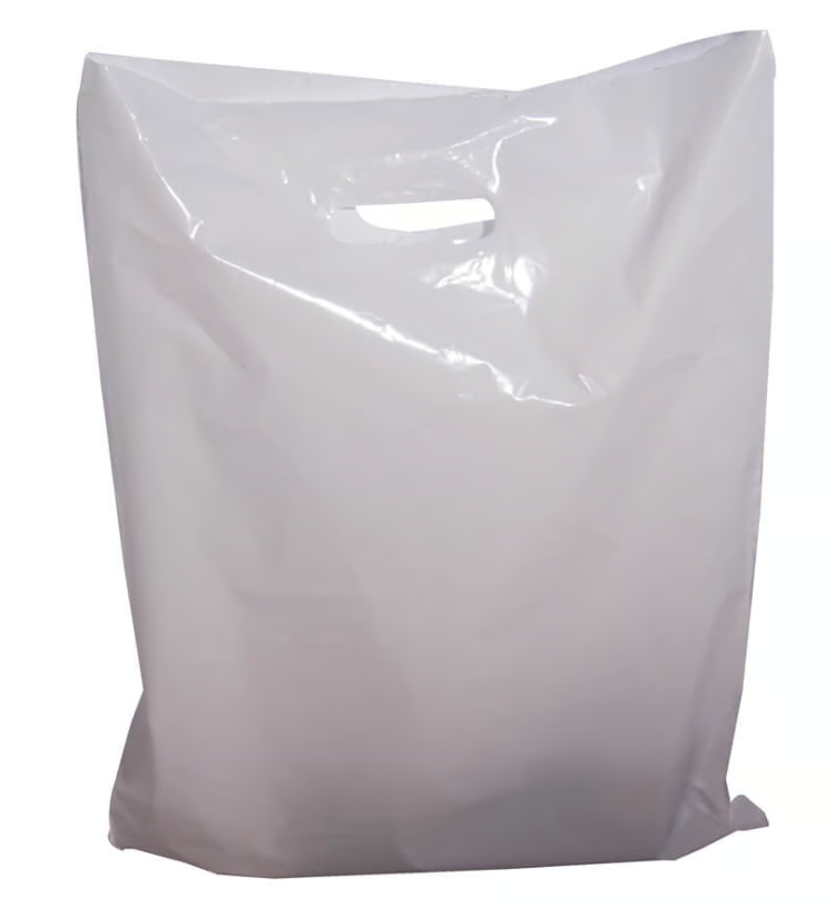 White Luxury Plastic Shopping Bags — Fast Direct Packaging